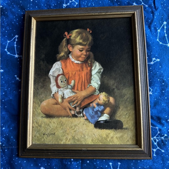 David Hufford | Art | Vintage 95s Set Of Framed Girl W Dolls Boy W ...